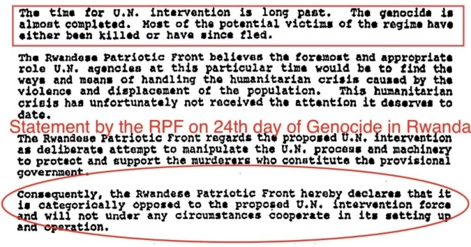 Kagame and his RPF were not interested in saving Tutsi lives. | GAHUNDE
